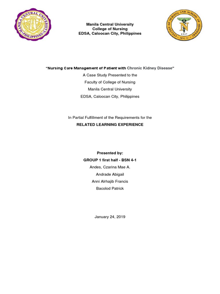 Case Study Introduction CKD | PDF | Chronic Kidney Disease | Renal Function