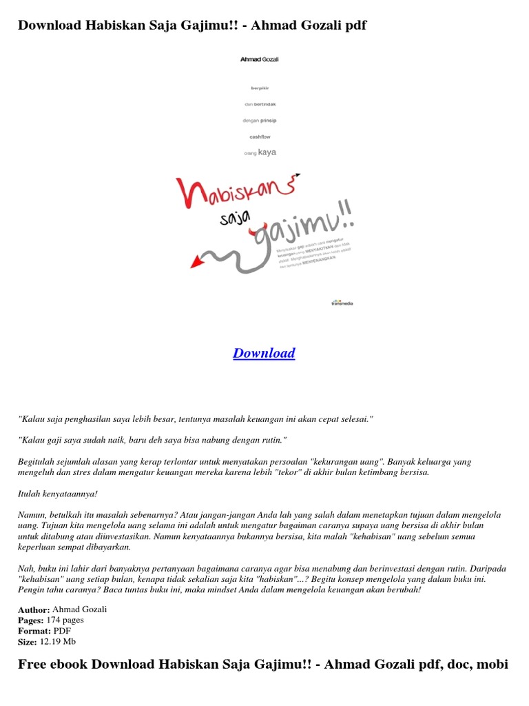 Habiskan Saja Gajimu - Ahmad Gozali | PDF