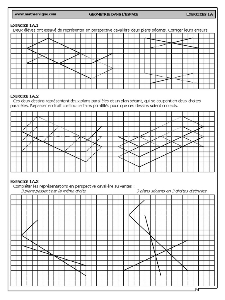Exercices de Perspective Cavalière | PDF