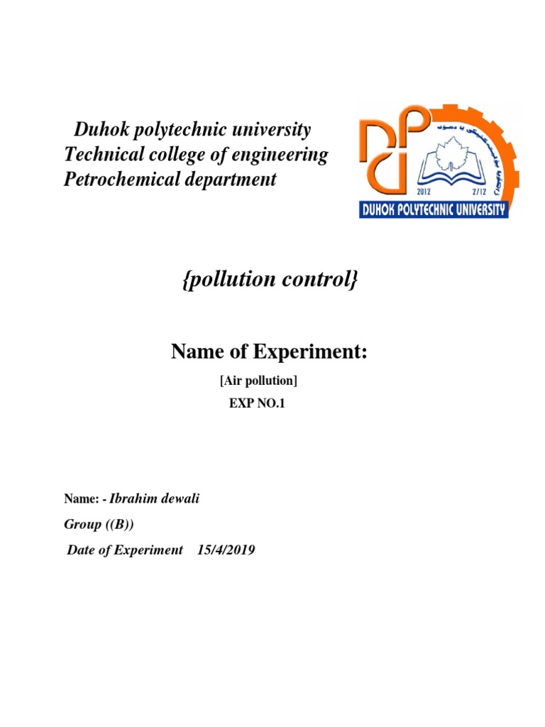 Air Pollution Experiment | PDF | Atomic Absorption Spectroscopy ...