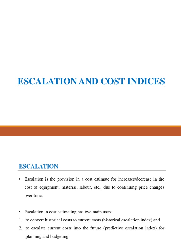 Cost Escalation and Indices Explained | PDF
