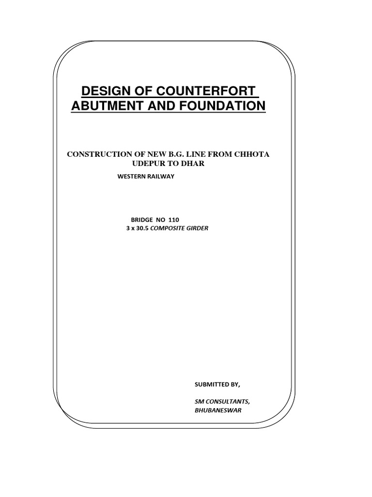 Design of Counterfort Type Abutment | Download Free PDF | Structural ...