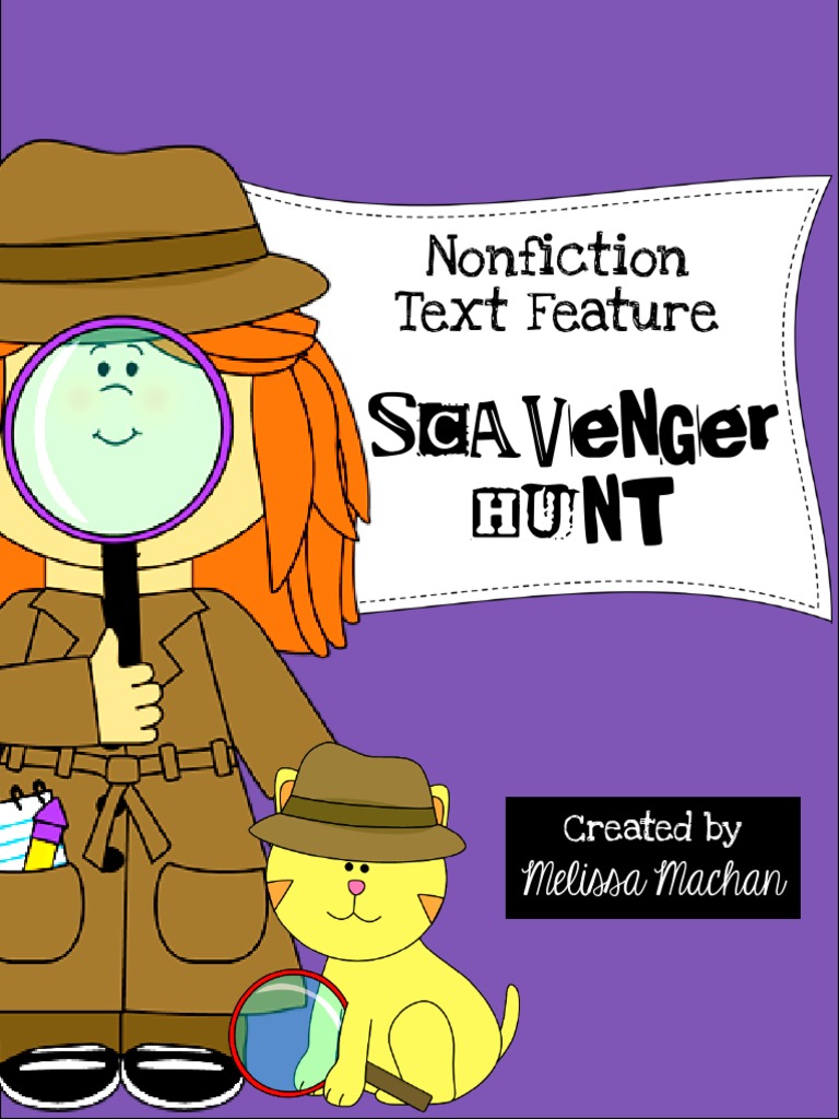 Scavenger Hunt: Nonfiction Text Feature | PDF | Books | Written ...