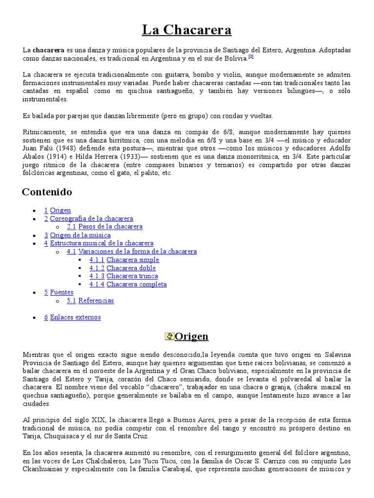 La Chacarera | PDF | Las artes escénicas | Formas musicales