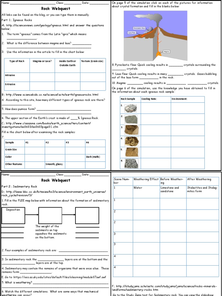 Rock Types Webquest for Students | PDF | Rock (Geology) | Igneous Rock
