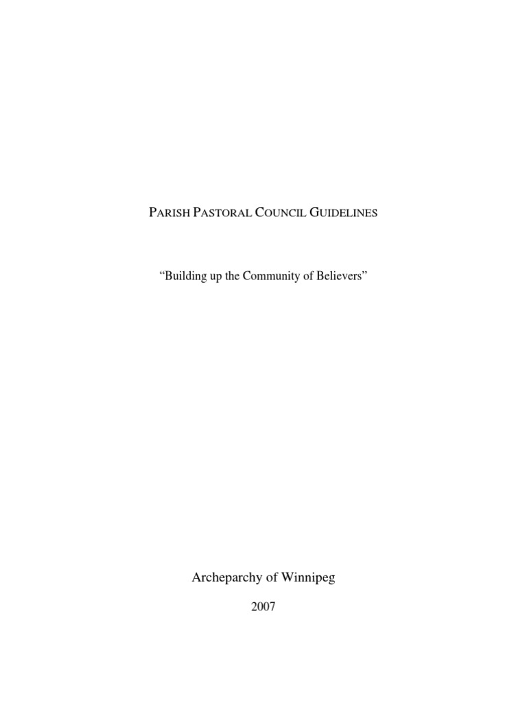 Pastoral Council Guidelines | PDF | Parish | Catholic Church