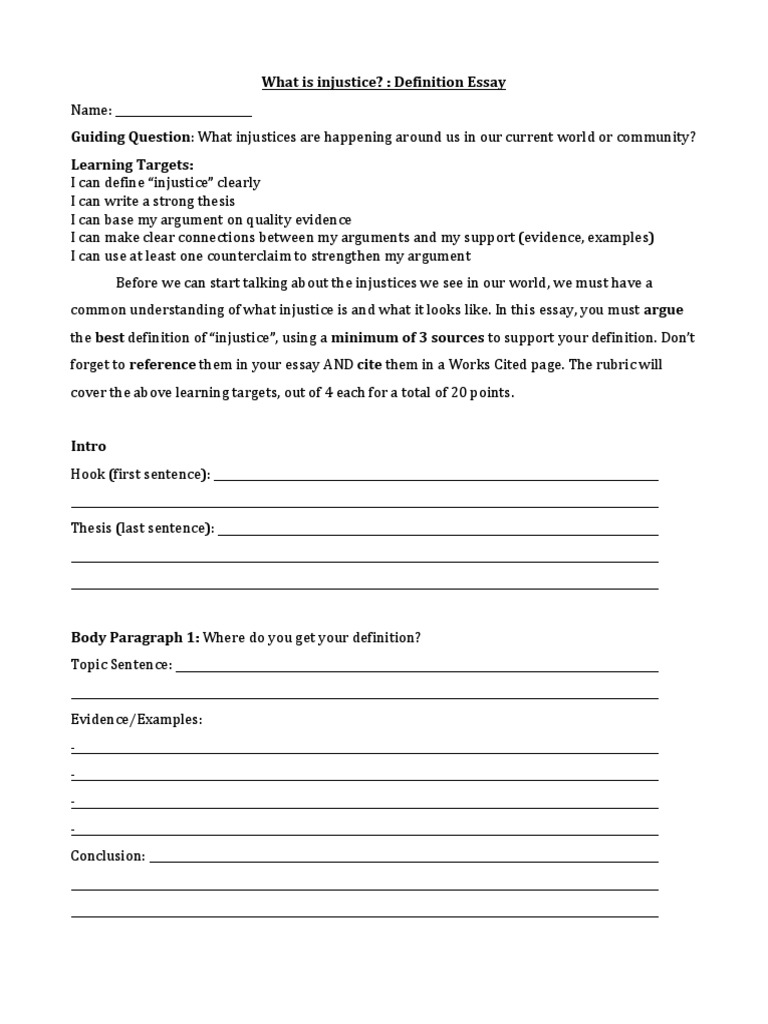 Injustice Definition Essay | PDF