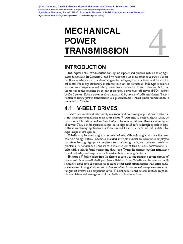 Mechanical Power Transmission | PDF | Belt (Mechanical) | Tractor