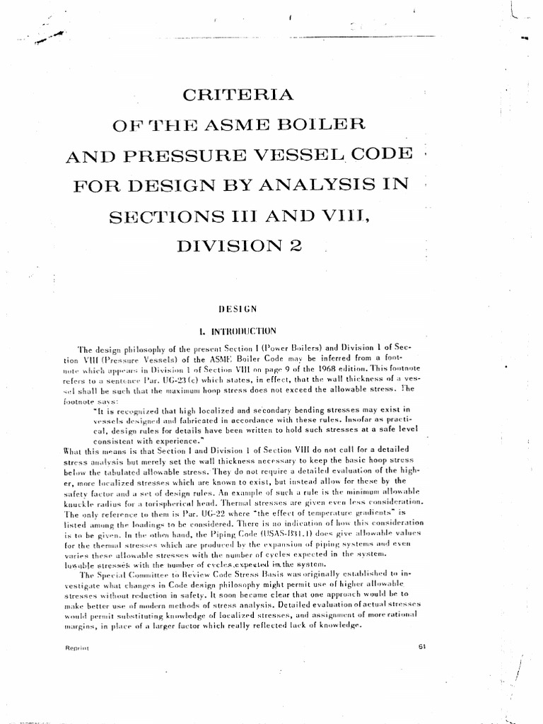 ASME Design by Analysis Criteria PDF | PDF