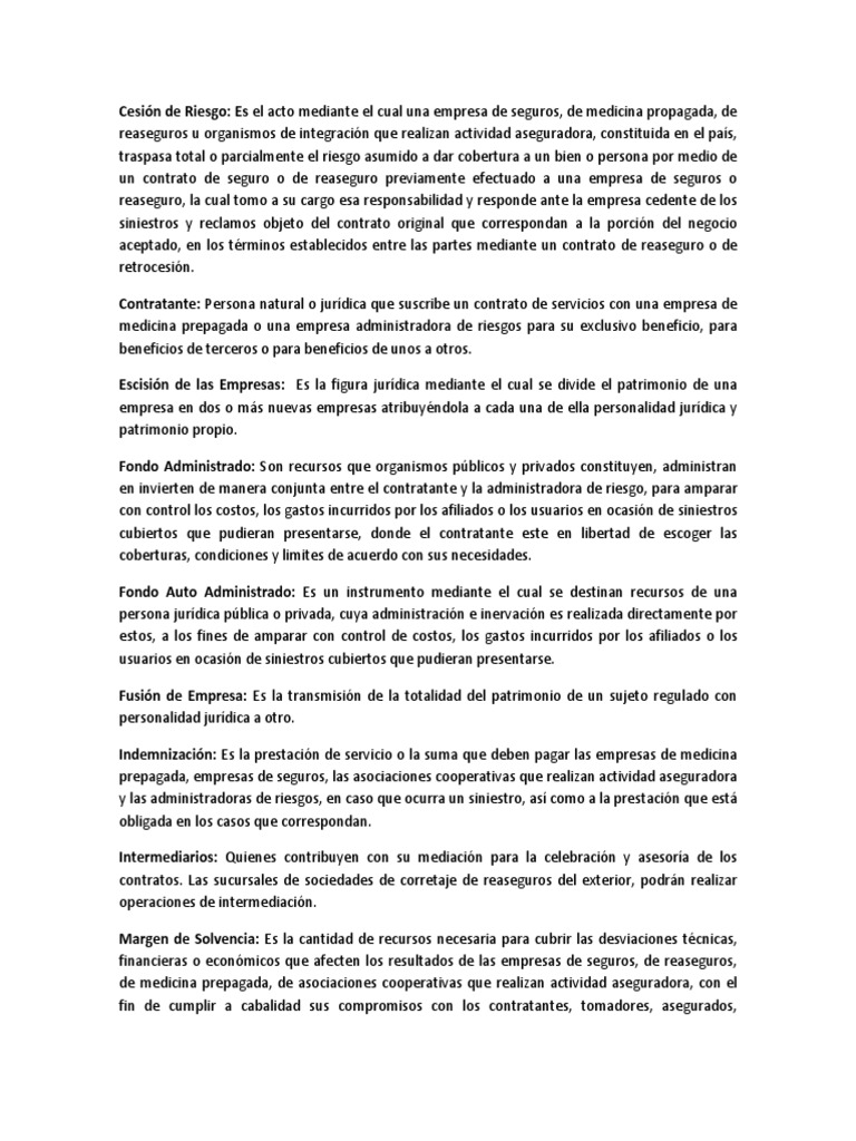 Cesión de Riesgo | PDF | Reaseguro | Seguro