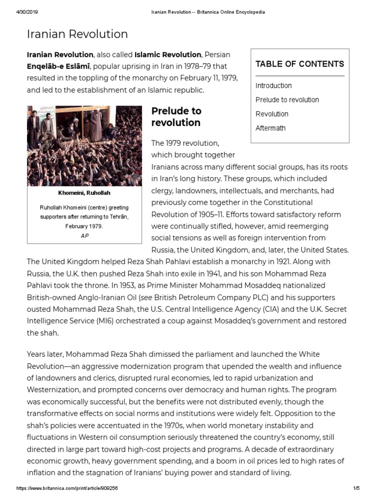 Overview of the Iranian Revolution | PDF | Iranian Revolution ...
