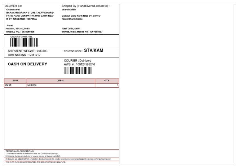Shipment Labels | PDF