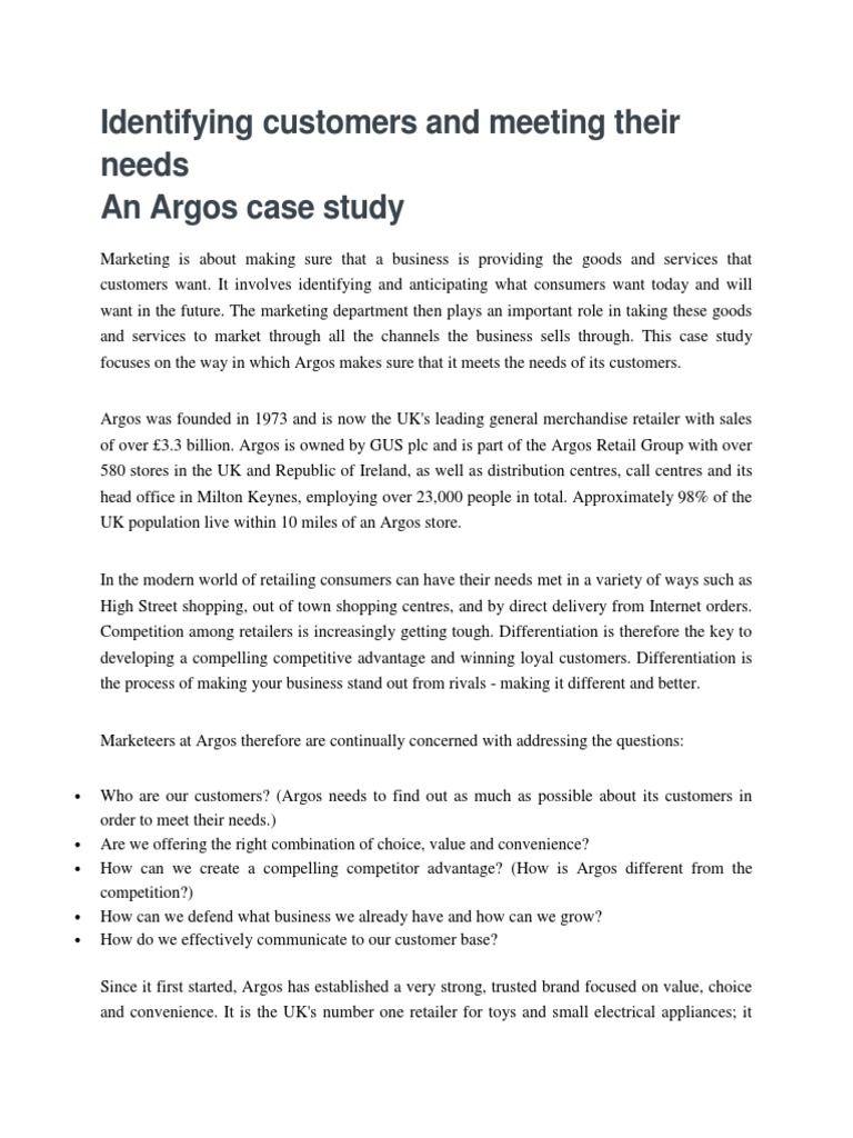 Argo Case Study | Download Free PDF | Retail | Market Segmentation