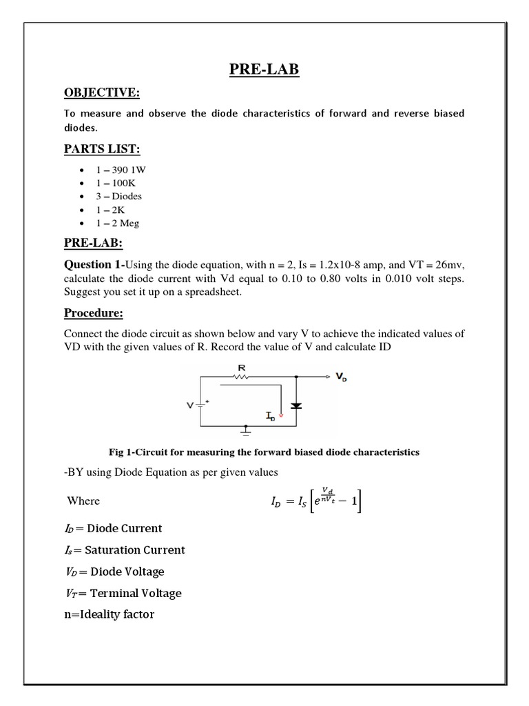 Complete Lab Report | PDF | Diode | Volt