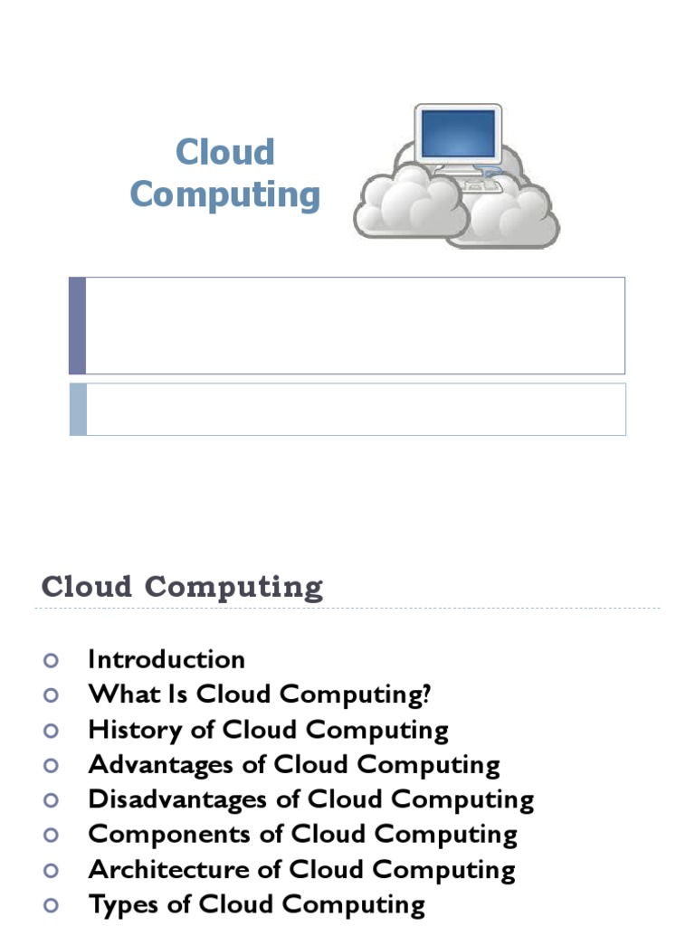 Detailed Overview of Cloud Computing | PDF | Software As A Service ...