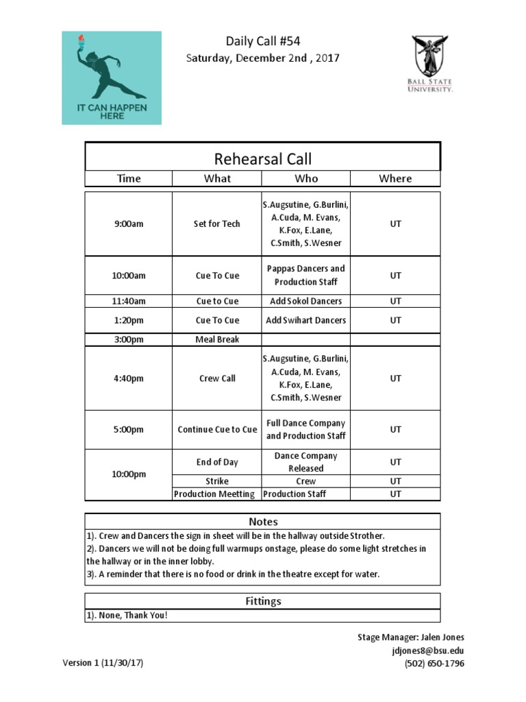 Daily Call 54 | PDF | Performing Arts | Entertainment