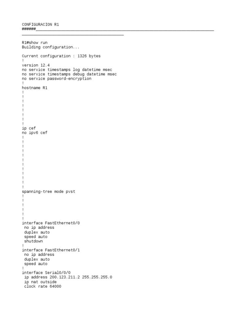 Comando Show Run Ejemplo | PDF | Ip Address | Osi Protocols