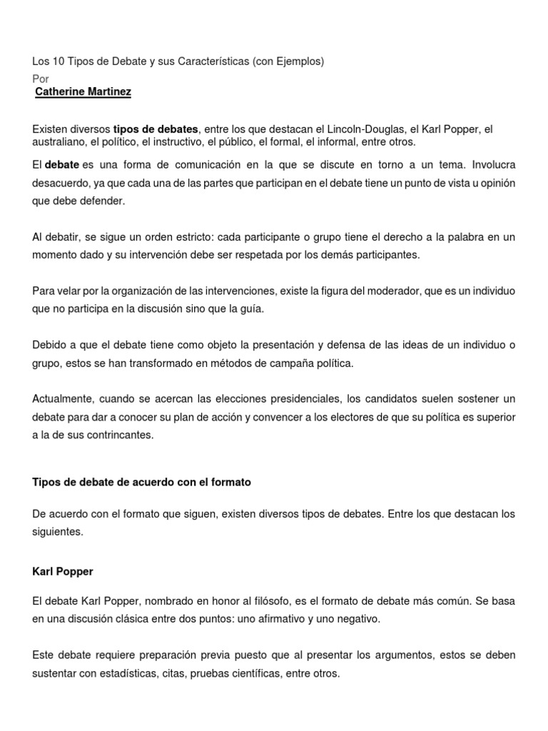 Os 10 Tipos De Debate E Suas Características – UCJDR