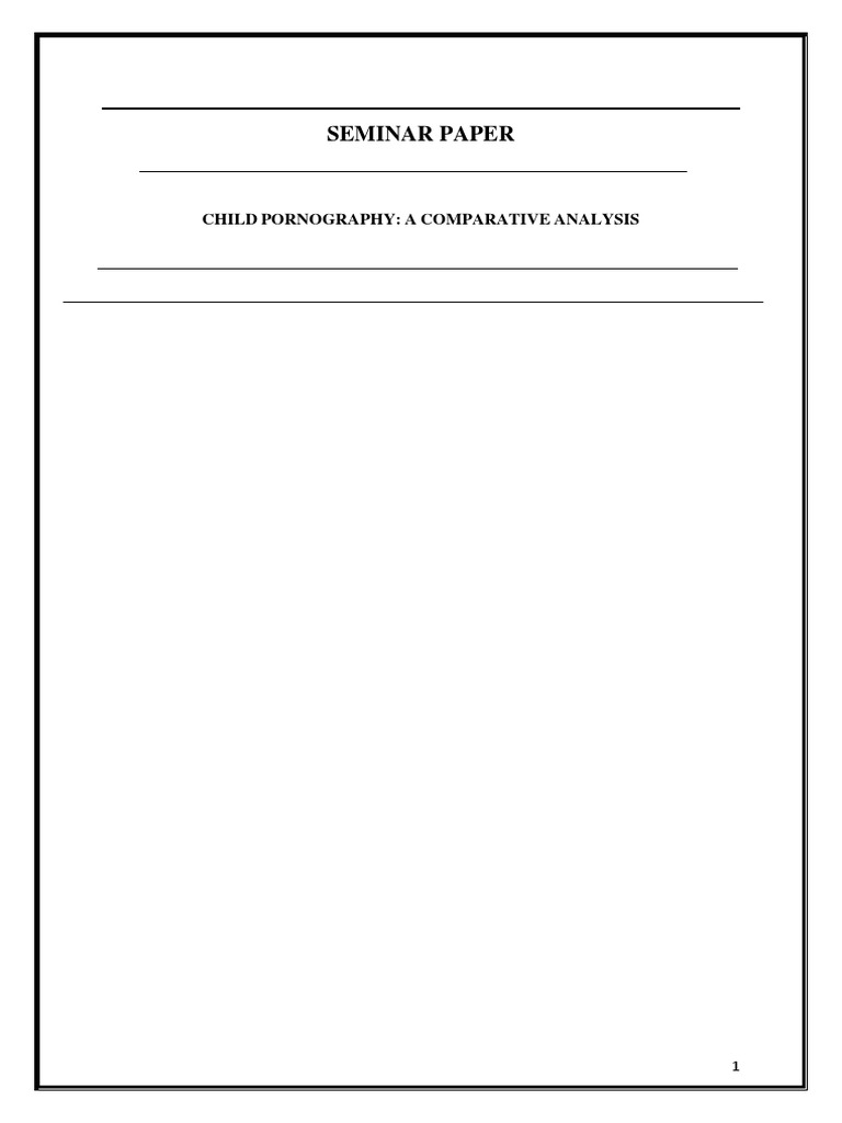 Child Pornography A Seminar Paper | PDF | Child Pornography | Sexual ...