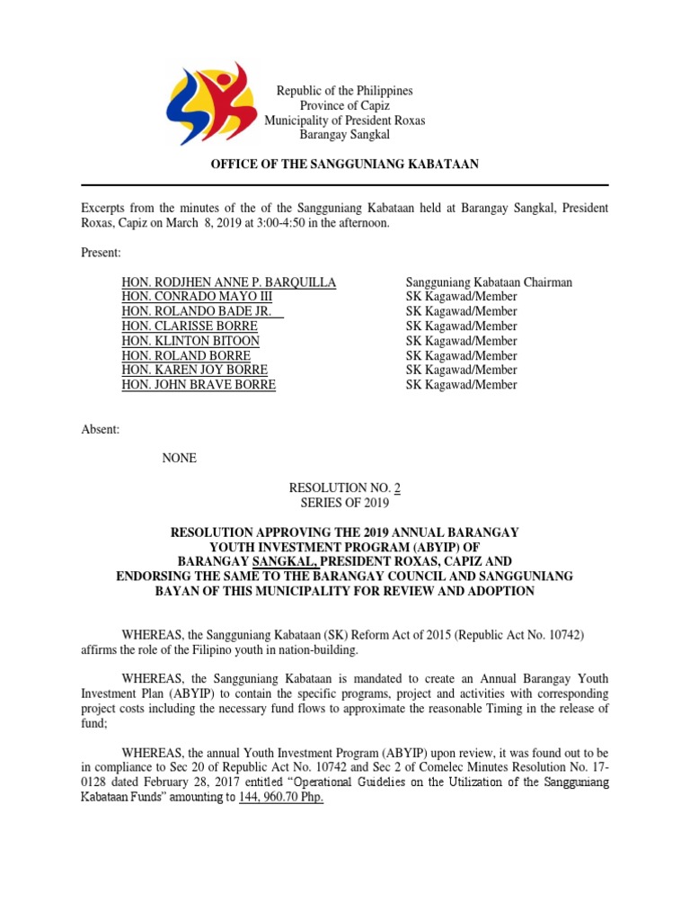 Resolution No. 2 Abyip | PDF | Philippines | Government