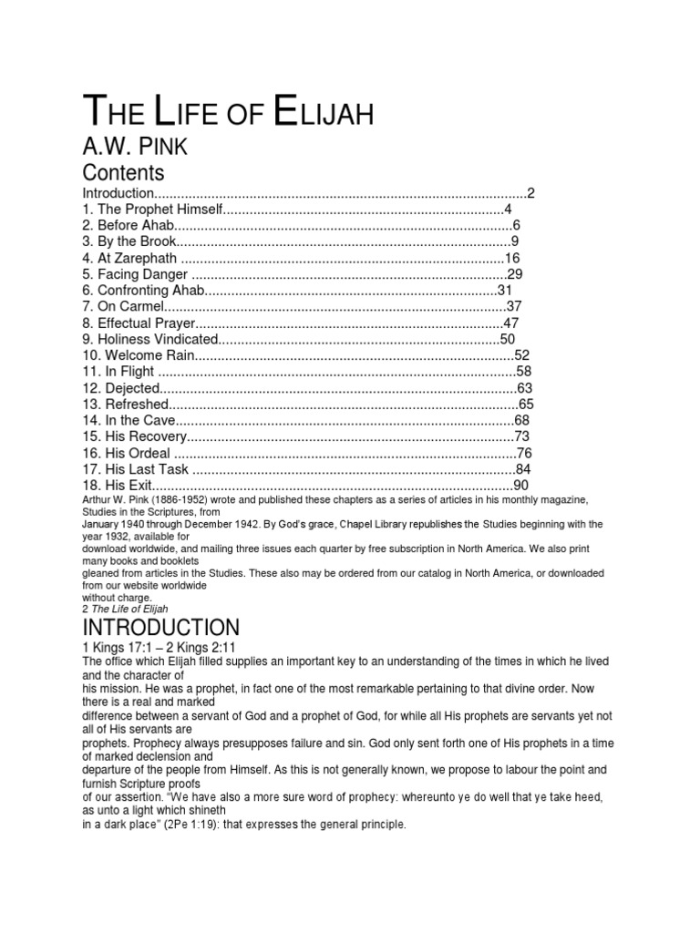 The Life of Elijah | PDF | Abraham | Elijah