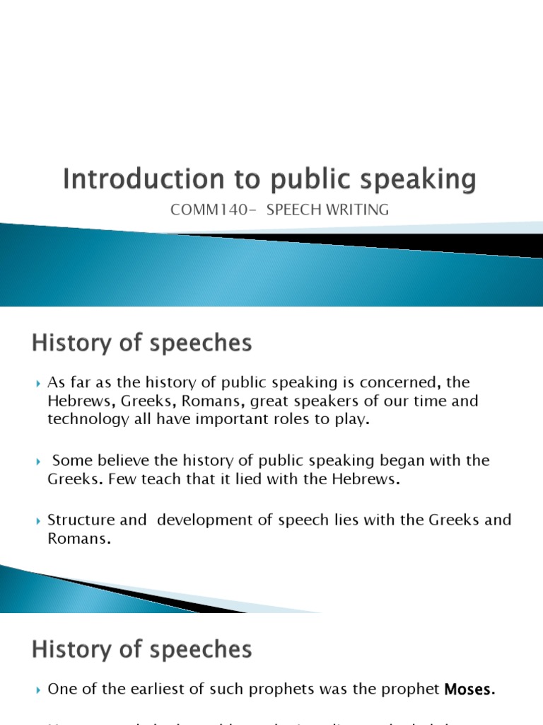 Introduction To Public Speaking | PDF | Public Speaking | Israelites