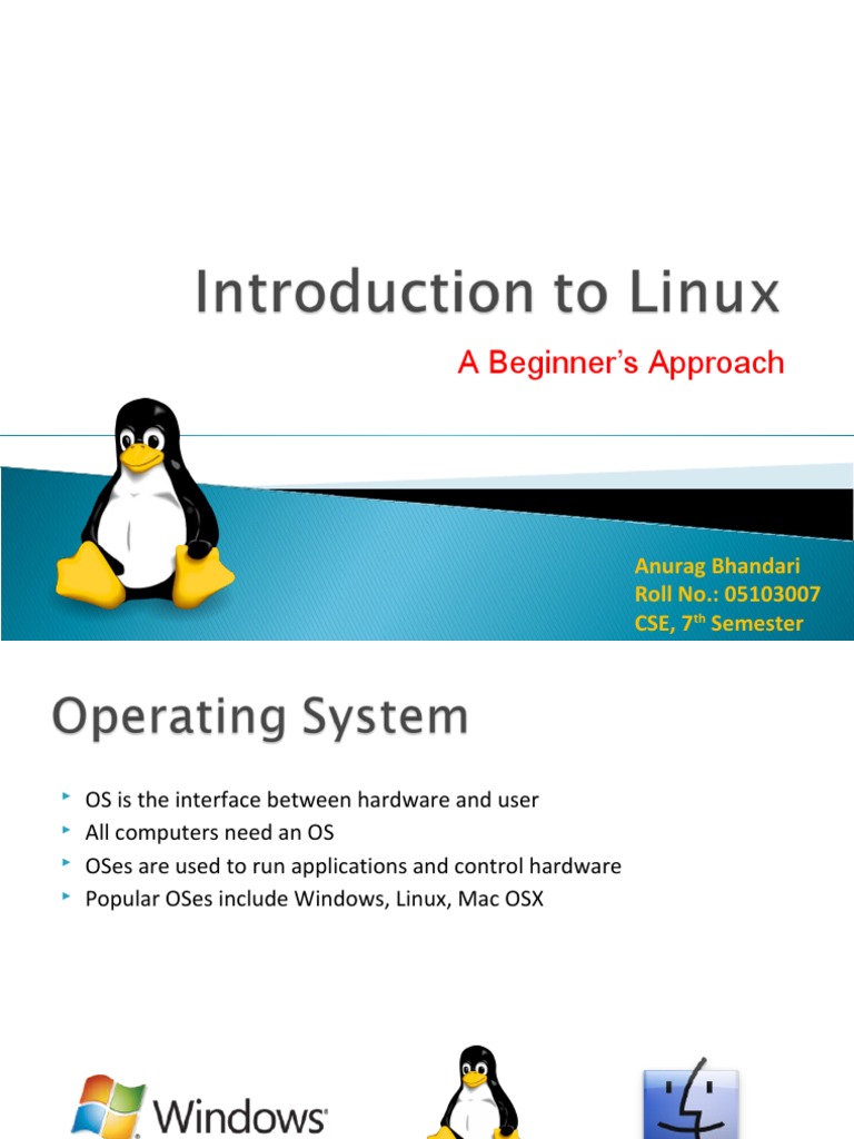 A Beginner's Approach: Anurag Bhandari Roll No.: 05103007 CSE, 7 ...