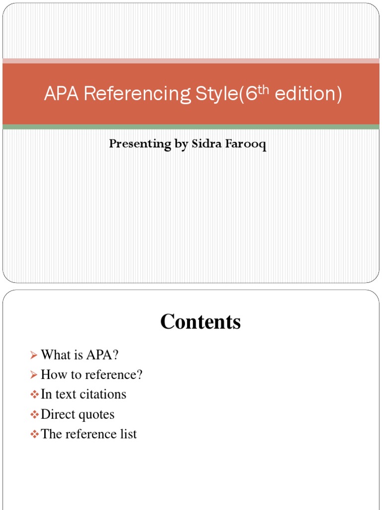 APA Referencing Guide (6th Edition) | PDF | Apa Style | Thesis