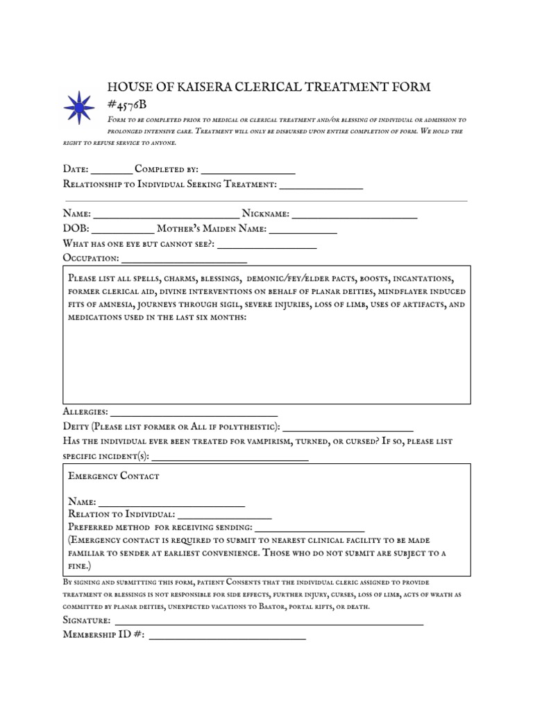 Cleric Healing Form | PDF