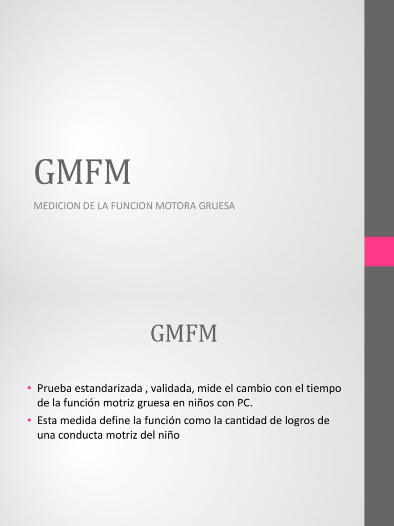 Escala GMFM y GMFCS en Parálisis Cerebral | PDF