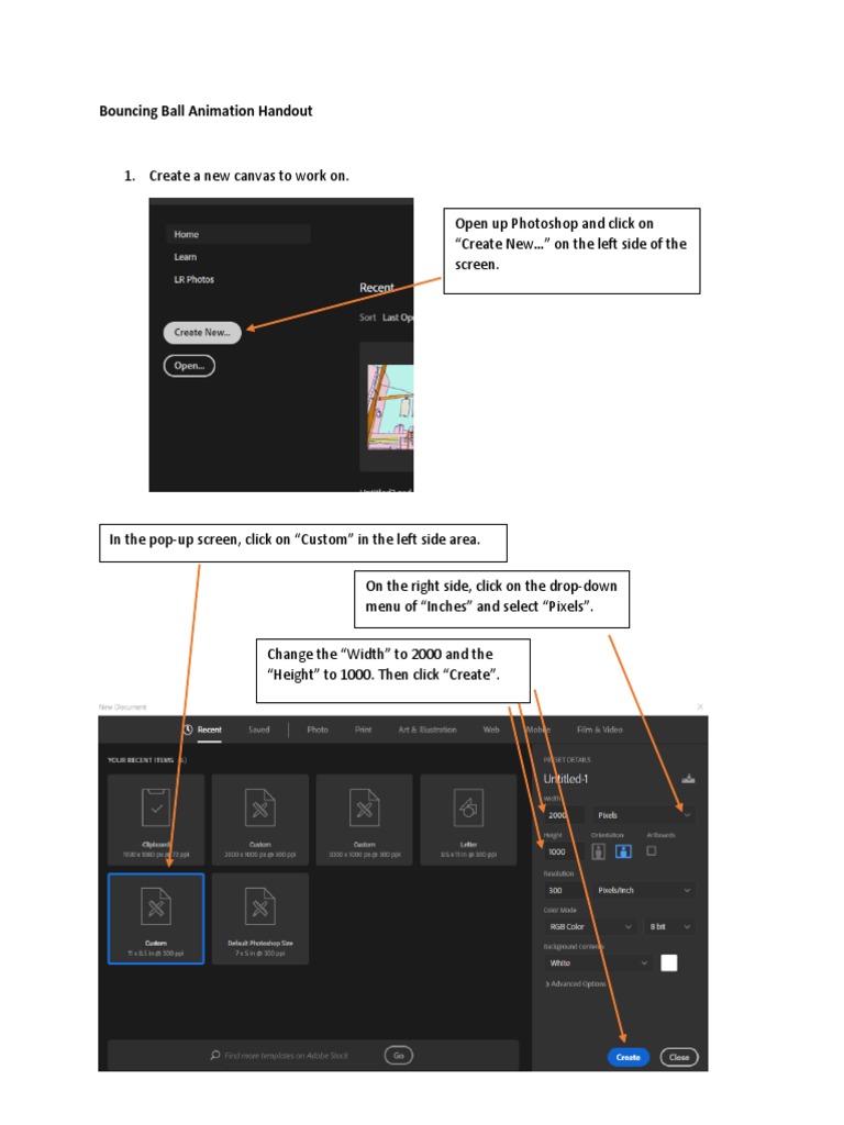 Bouncing Ball Animation Handout | PDF | Adobe Photoshop | Computer Graphics