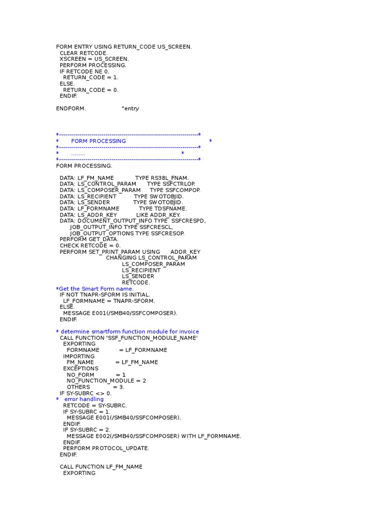 Programa de Impresion Smartforms | PDF | Information Technology Management | Data Management