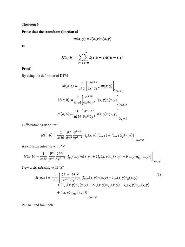 Proof Transform Function Theorem | PDF | Mathematical Analysis | Geometry