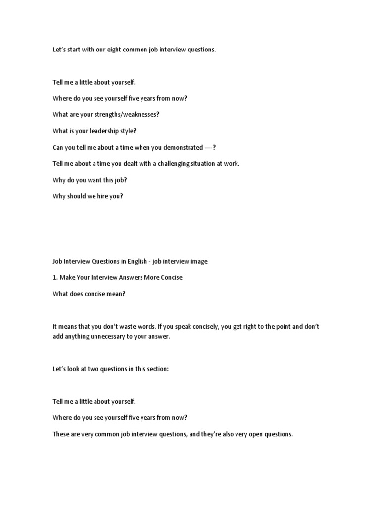 Job Interview Tips and Common Questions | PDF | Job Interview | Question