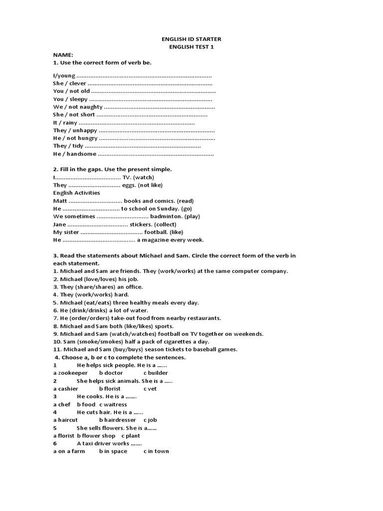 English Id Starter | PDF | Food And Drink | Foods