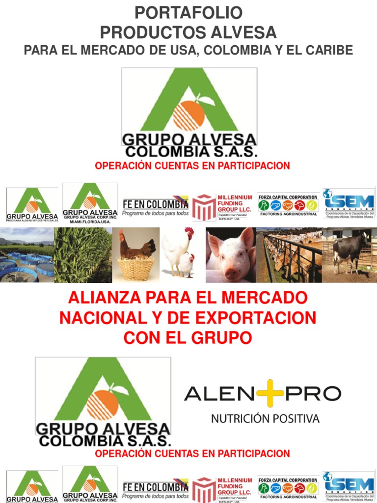 Portafolio Productos AlvESA y Alianzas | PDF | Pollo | Colombia