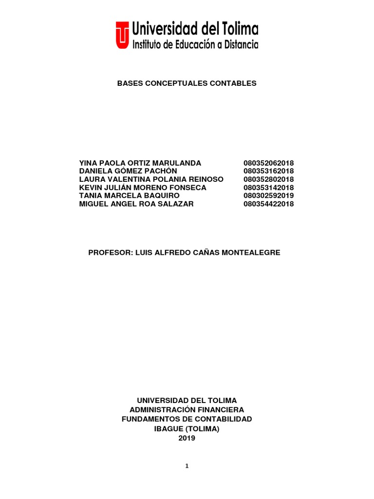 Bases Conceptuales Contables | PDF | Contabilidad | normas ...