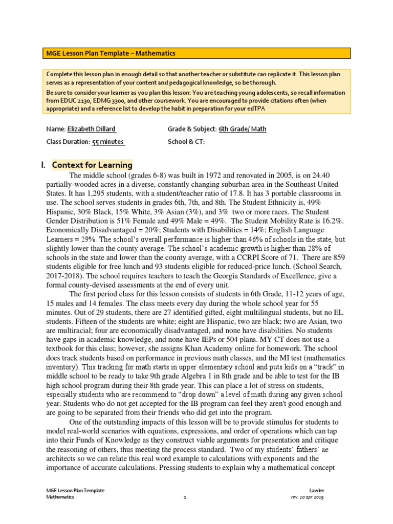 Mge Lesson Plan Final | Download Free PDF | Exponentiation ...
