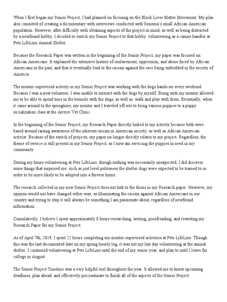 Tayah Simpson - SP Self Evaluation | PDF | Dogs | Pet