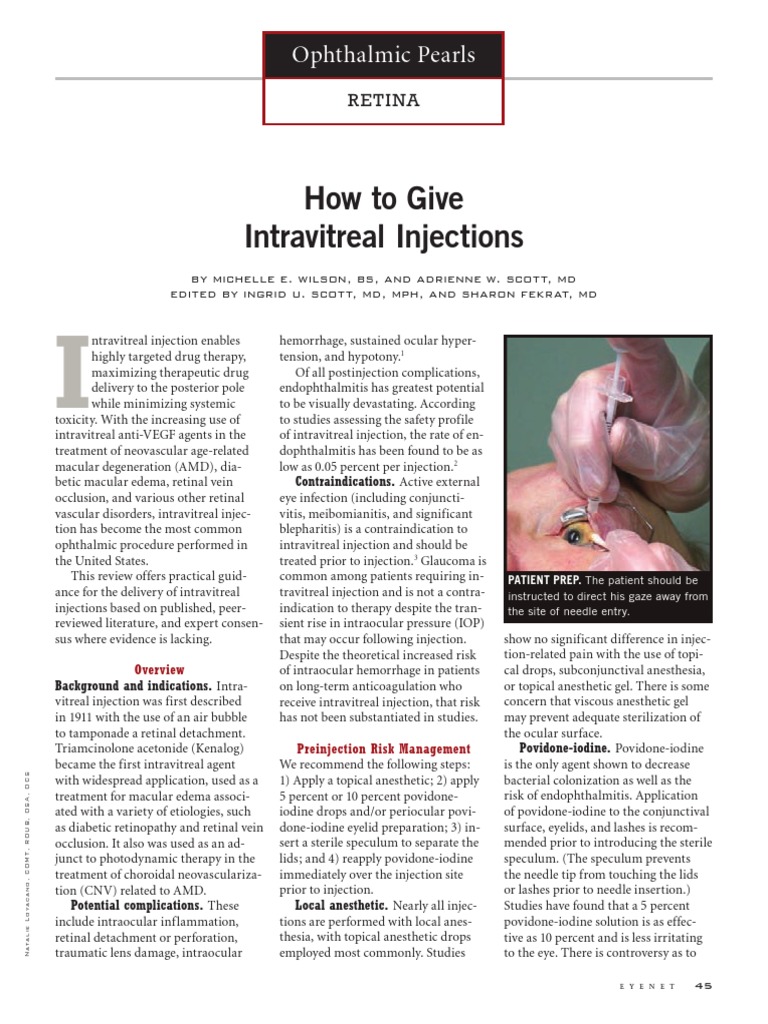 How To Give Intravitreal Injections: Ophthalmic Pearls | PDF | Clinical ...