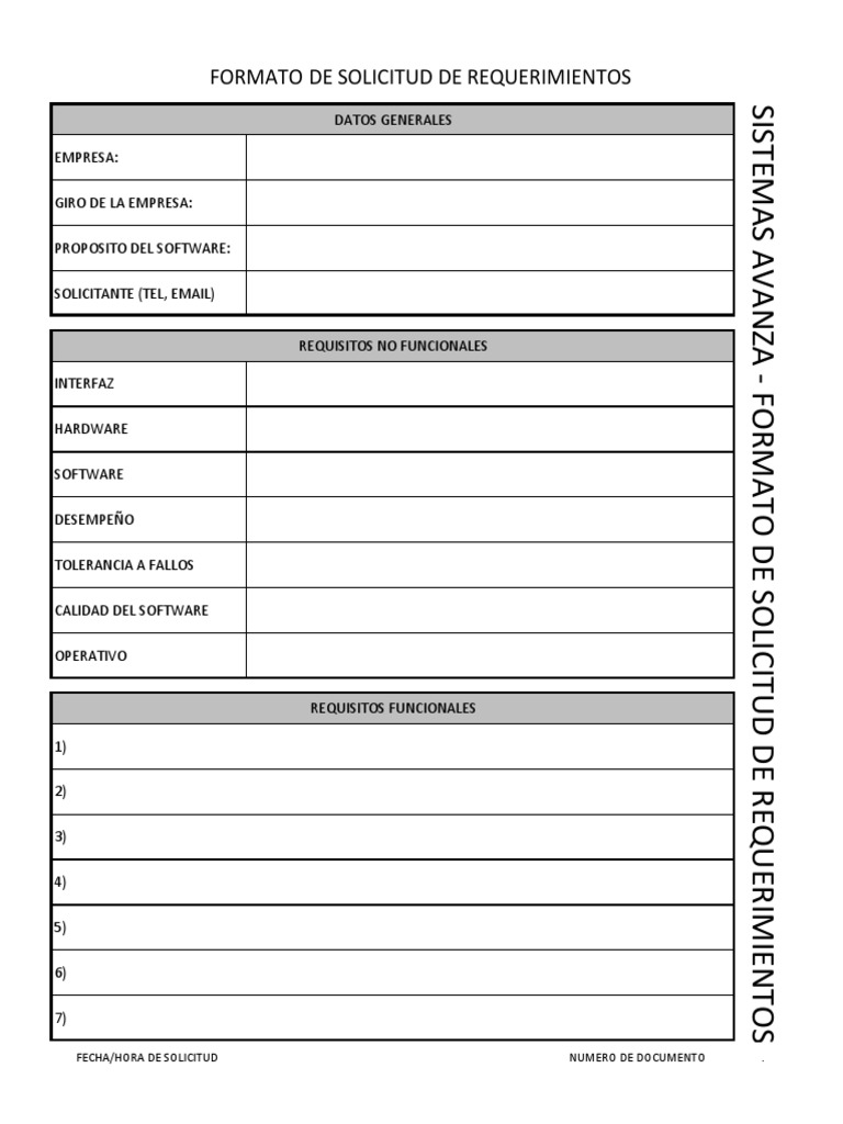 Formato Requerimientos PDF | PDF