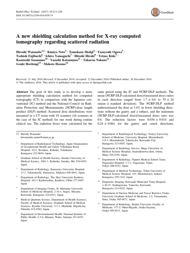 A New Shielding Calculation Method For X-Ray Computed PDF | PDF | Ct ...