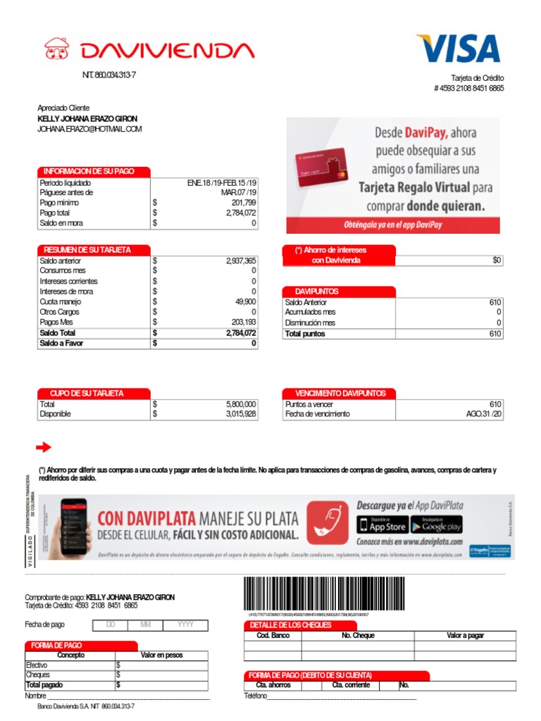 EXTRACTO Portafolio2019041922511990292875 | PDF | Bancos | Dinero