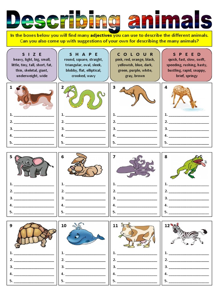 Adjectives for Describing Animals | PDF | Nature