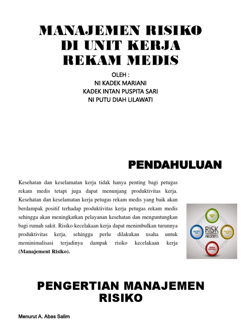 Manajemen Risiko Di Unit Kerja Rekam Medis | PDF