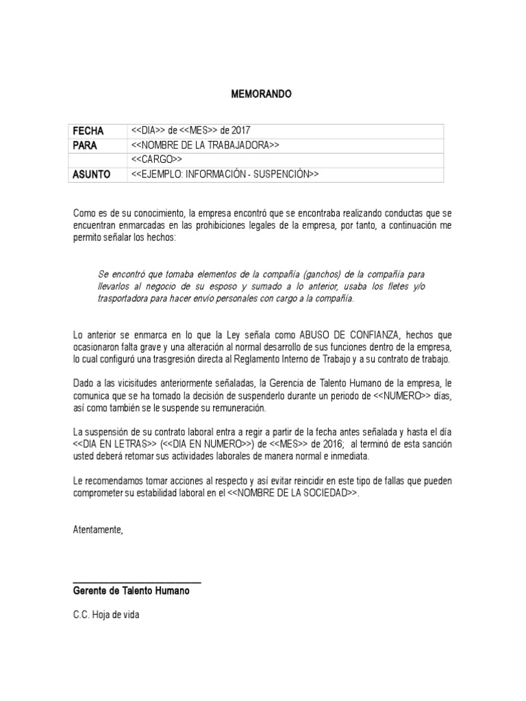 Modelo Memorando | PDF