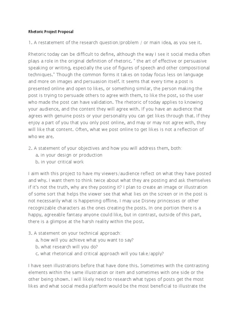 Project Proposal | PDF | Rhetoric | Persuasion