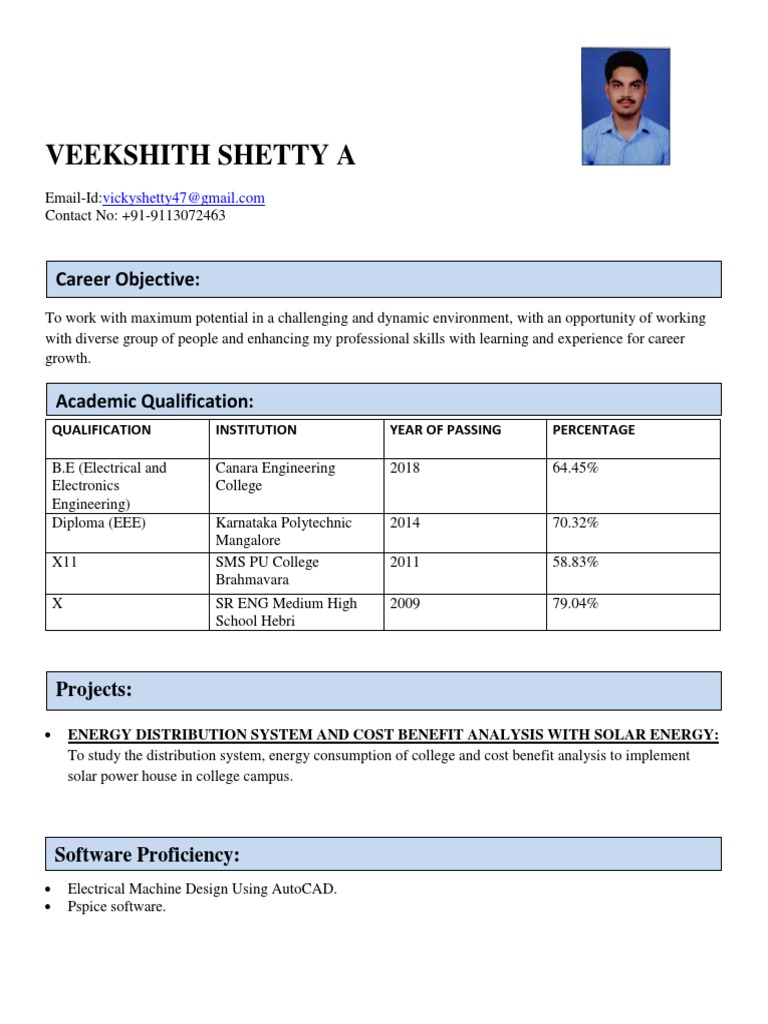 Veekshith Shetty A: Career Objective | PDF