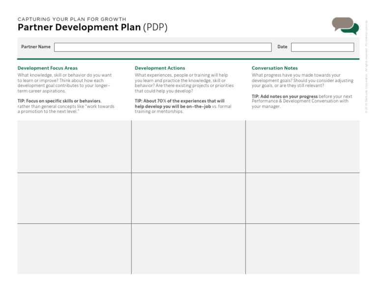 Partner Development Plan (PDP): Development Focus Areas Development ...