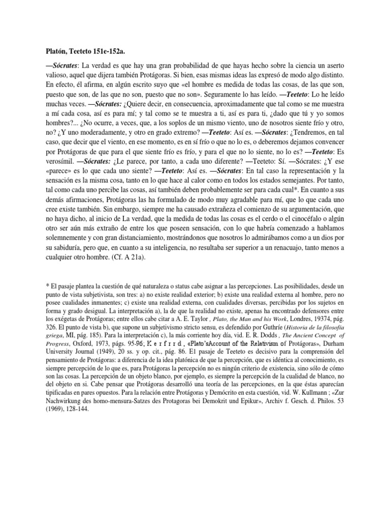 Platon Teeteto Pdf Realidad Sócrates